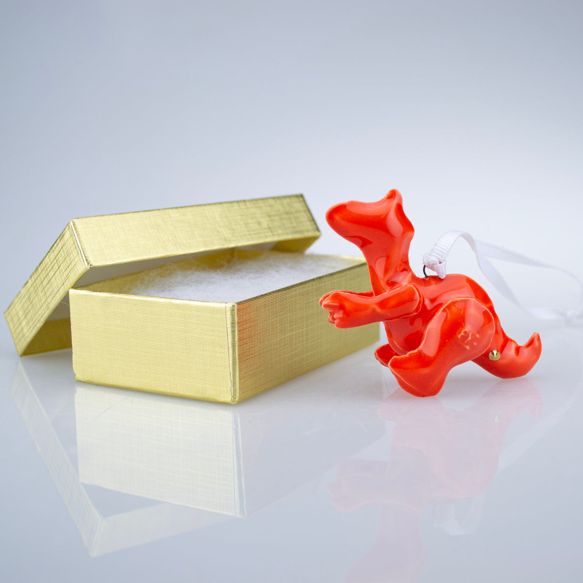 Orange Mini-Allosaurus Ornament – Brettkernart