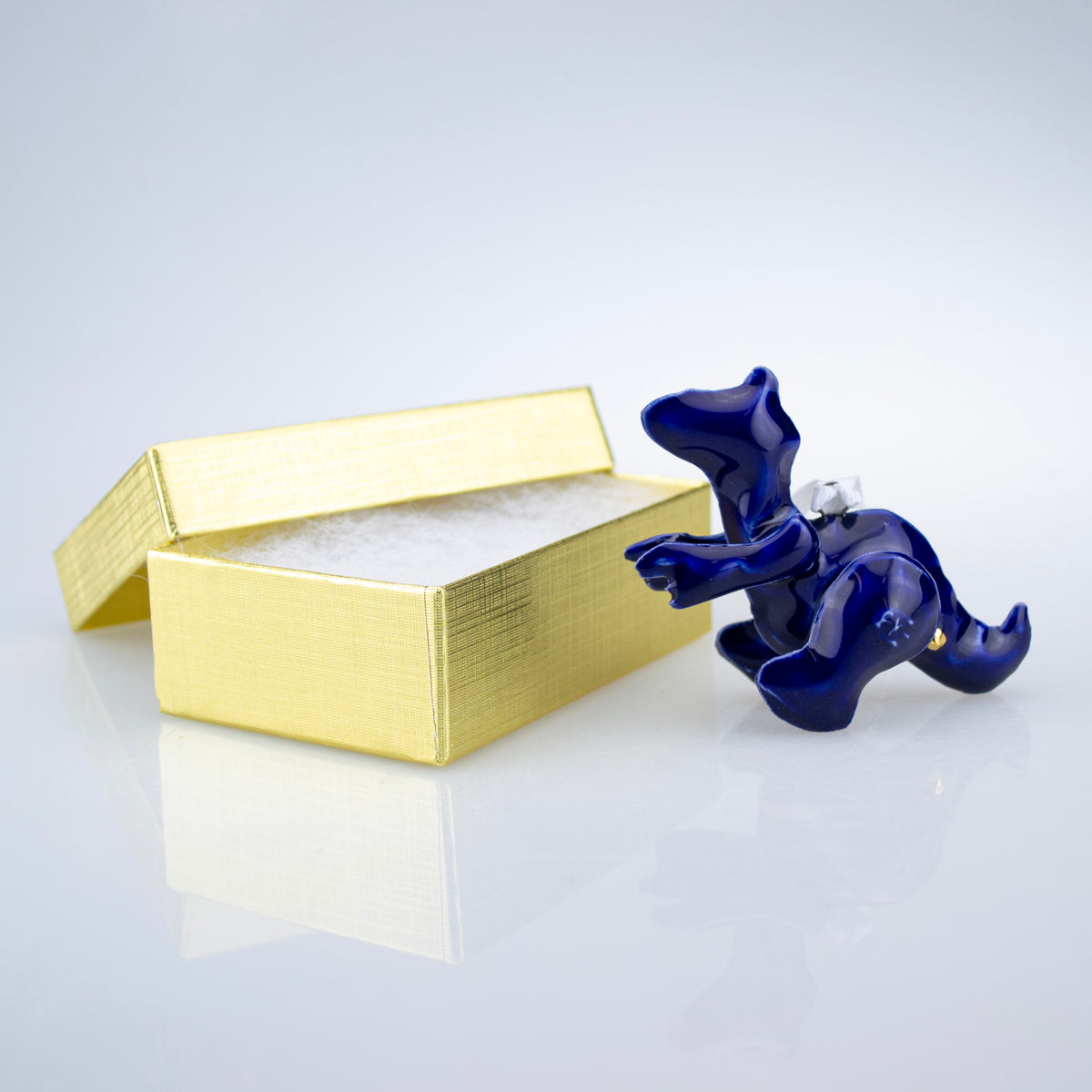 Cobalt Blue Mini-Allosaurus Ornament – Brettkernart