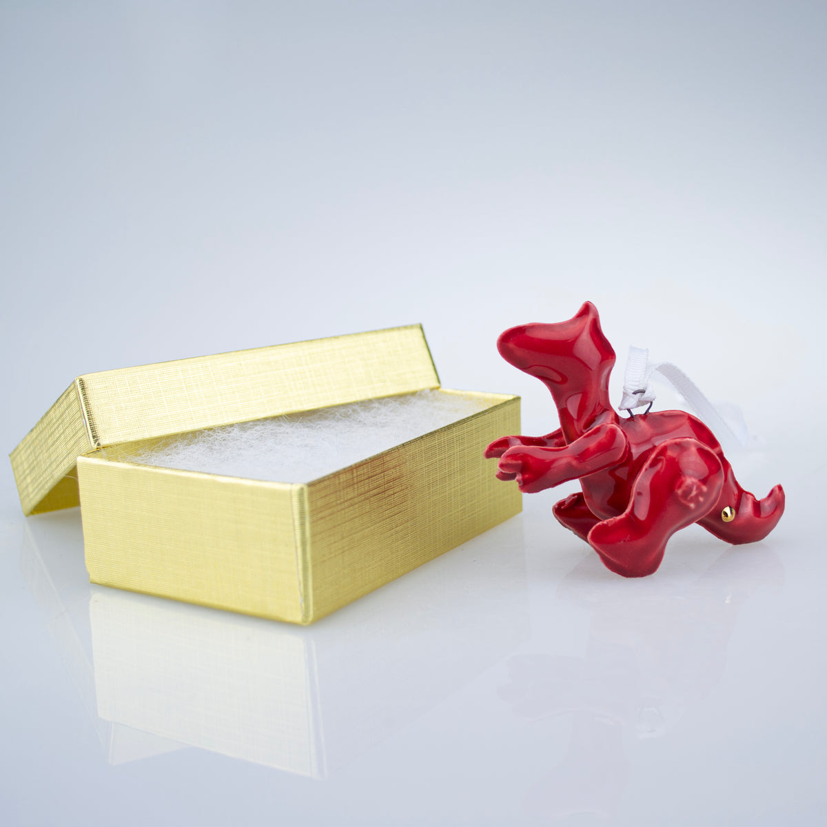 Red Mini-Allosaurus Ornament – Brettkernart